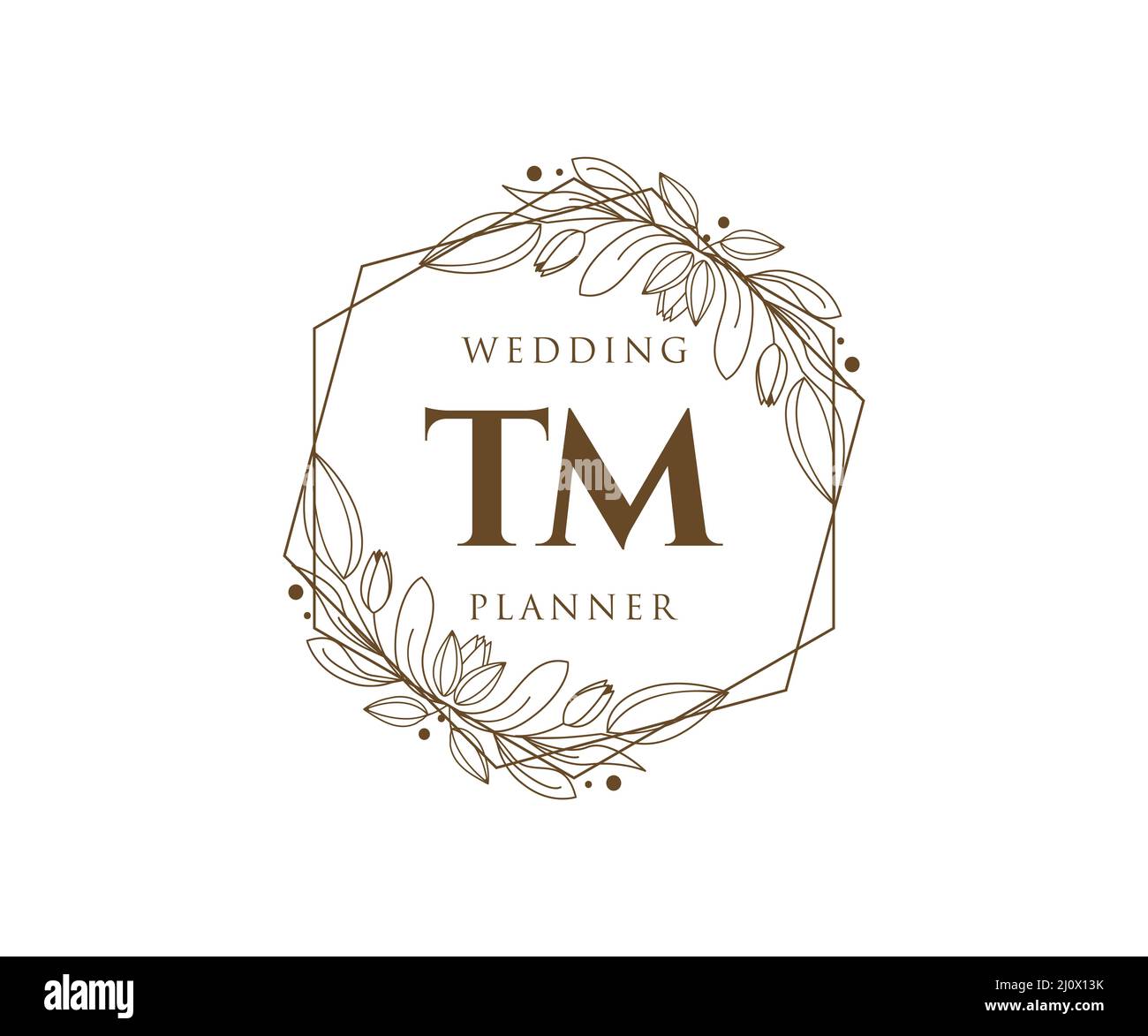 TM Initials letter Wedding monogram logos collection, hand drawn modern ...