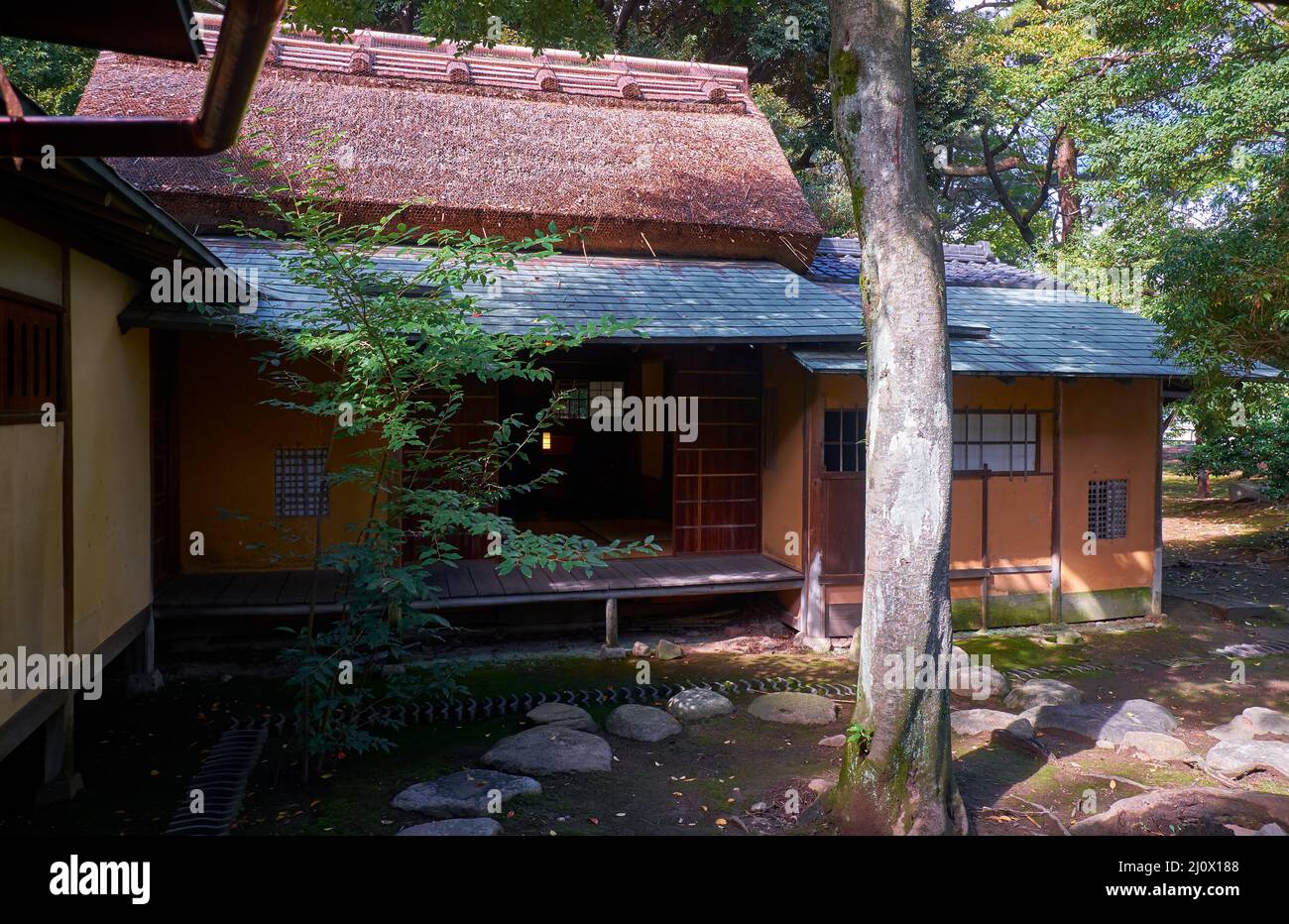 The old tea house at the Ofukemaru gardens of Nagoya castle. Nagoya ...