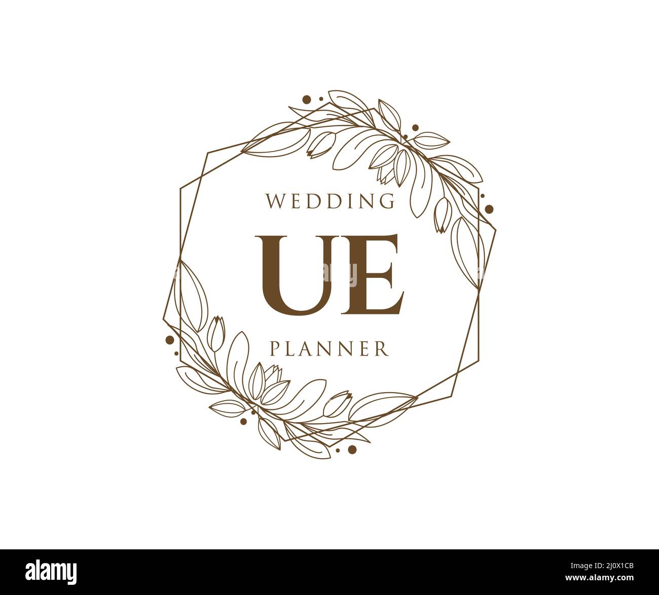 UE Initials letter Wedding monogram logos collection, hand drawn modern ...