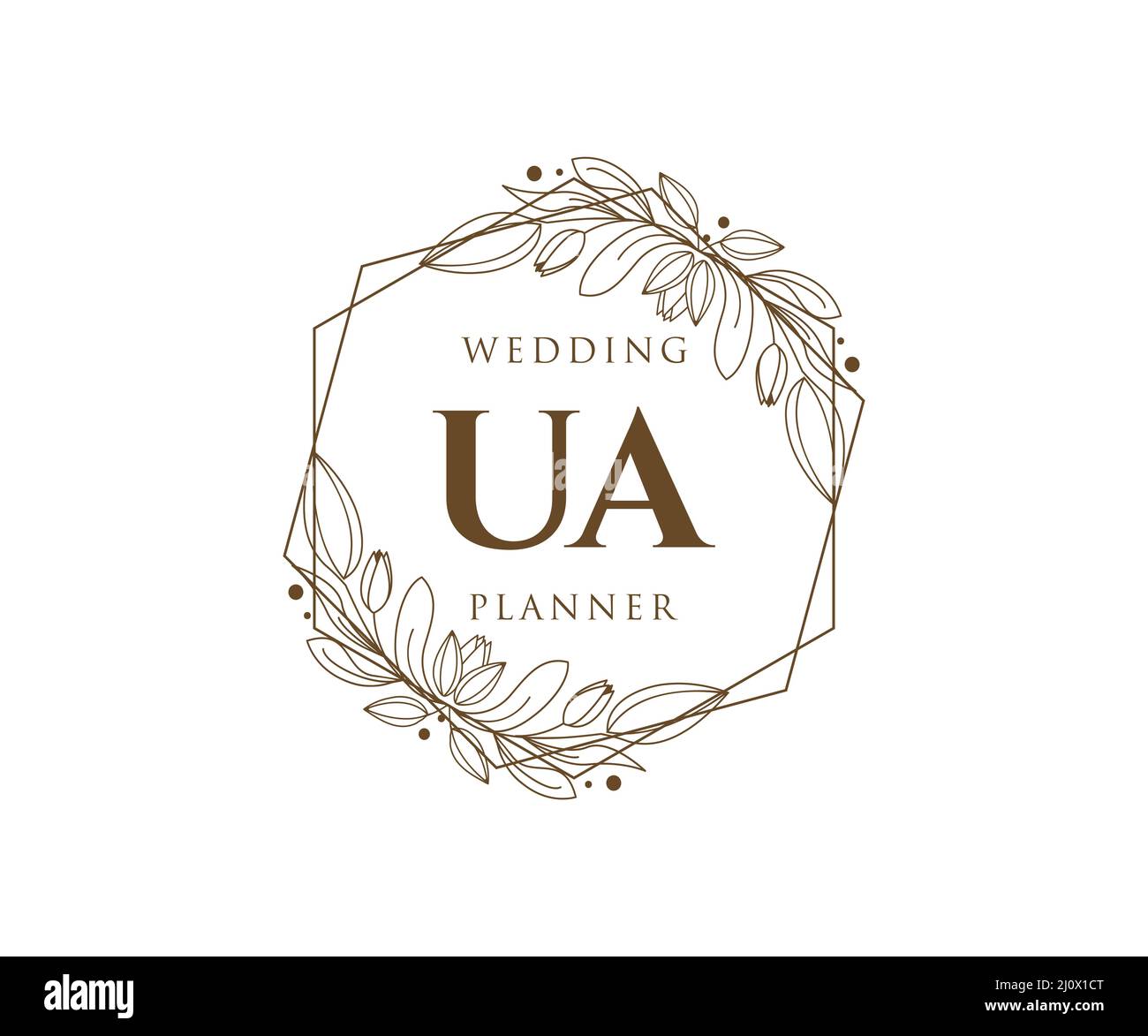 UA Initials letter Wedding monogram logos collection, hand drawn modern ...