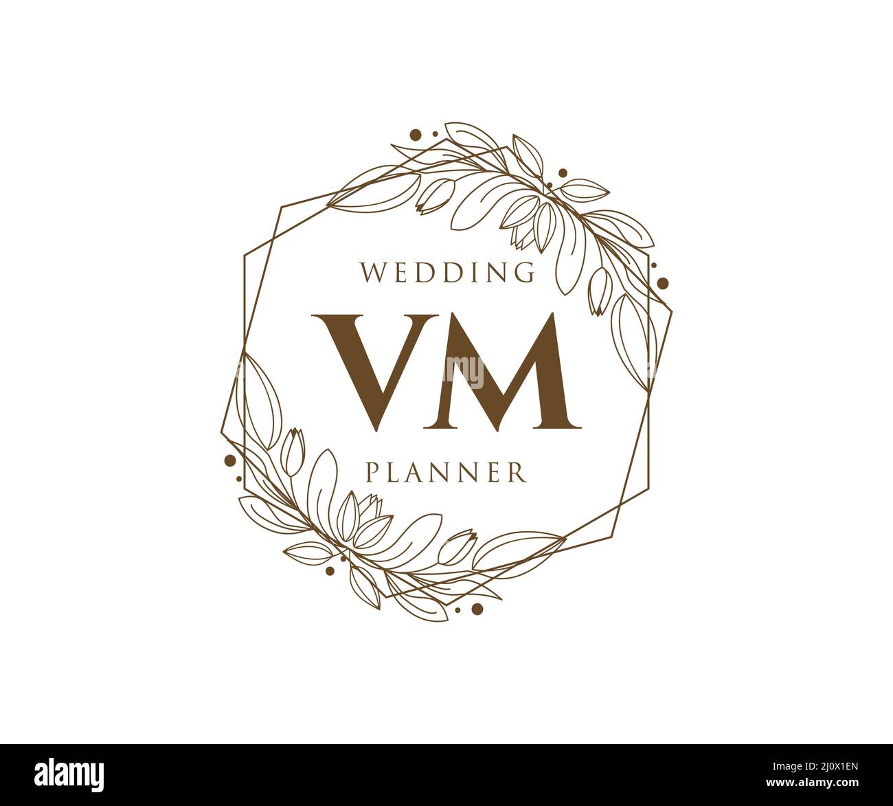 VM Initials letter Wedding monogram logos collection, hand drawn modern ...