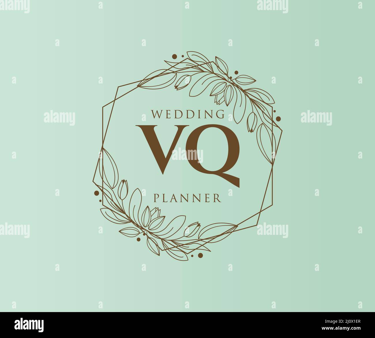 VQ Initials letter Wedding monogram logos collection, hand drawn modern ...