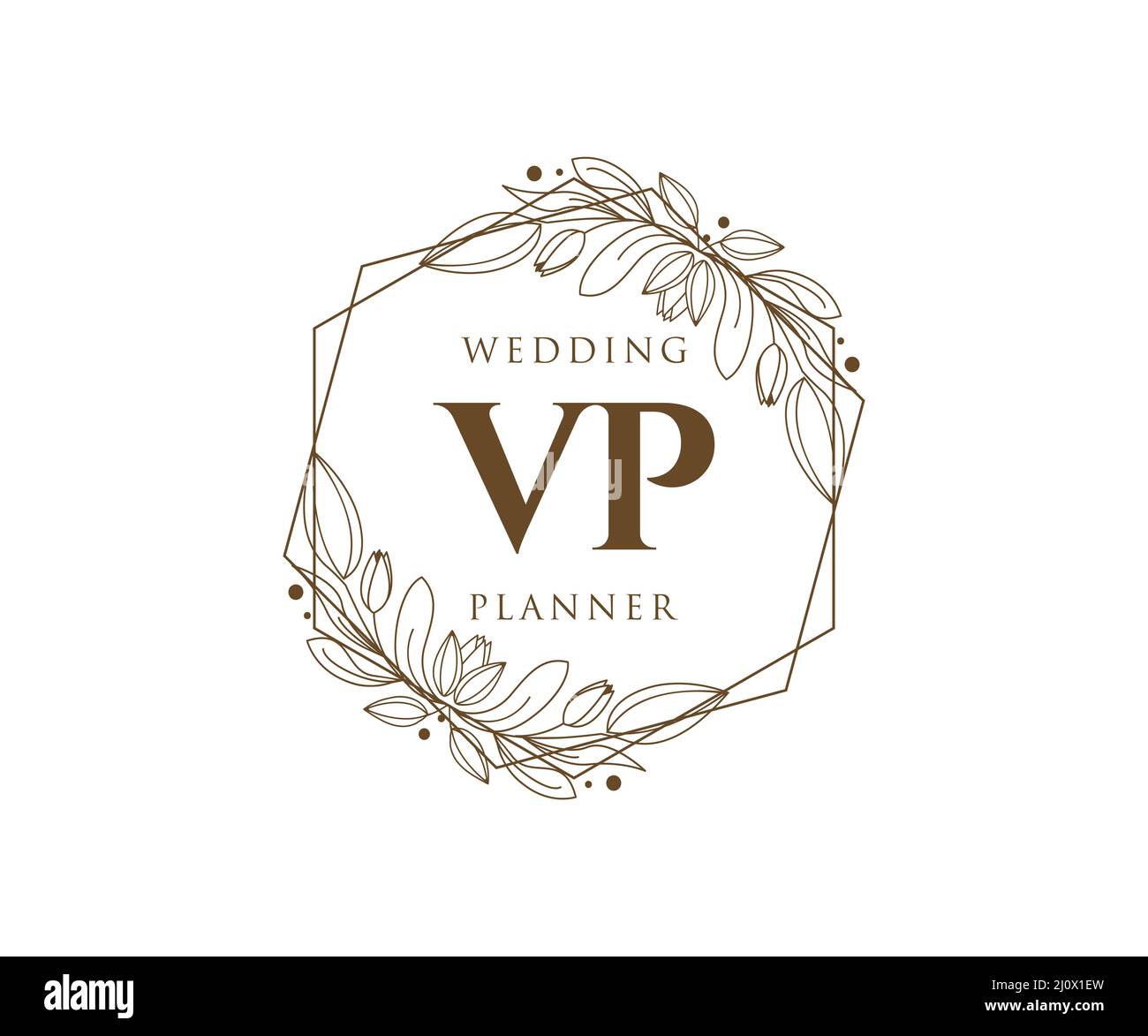 VP Initials letter Wedding monogram logos collection, hand drawn modern ...