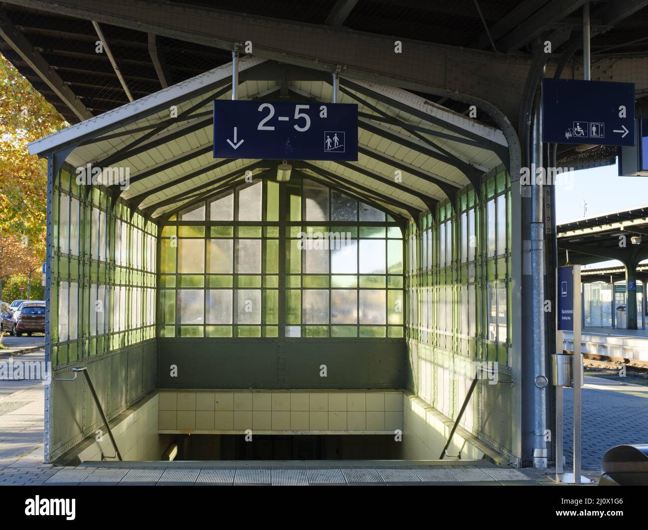 Glass house at the station platform Stock Photo - Alamy