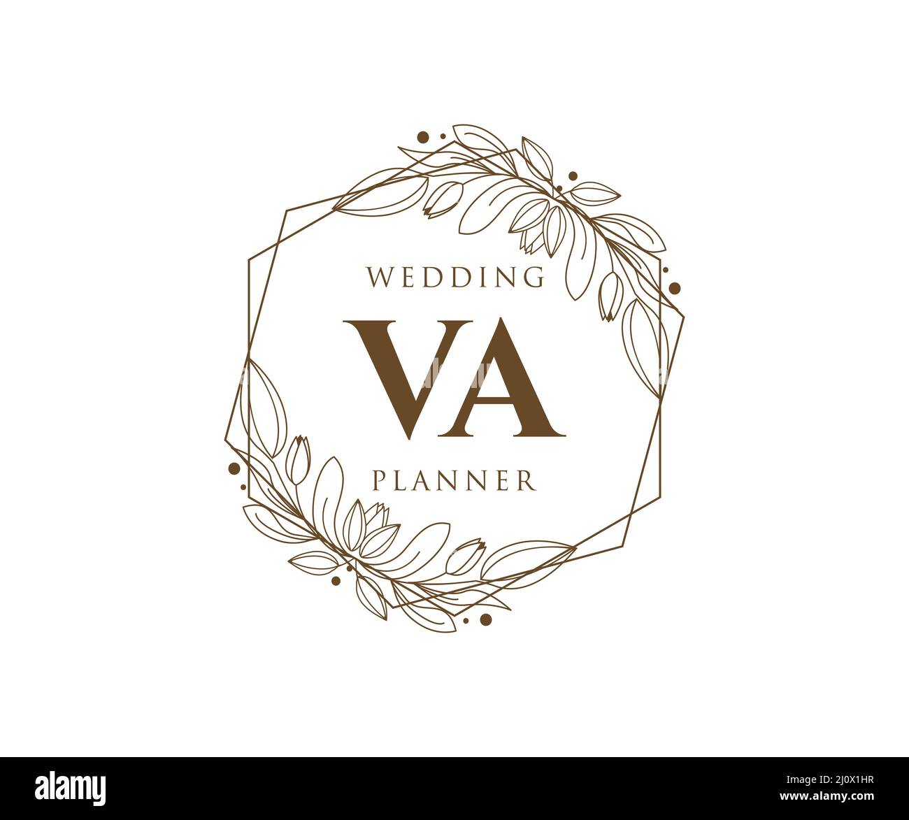 VA Initials letter Wedding monogram logos collection, hand drawn modern ...