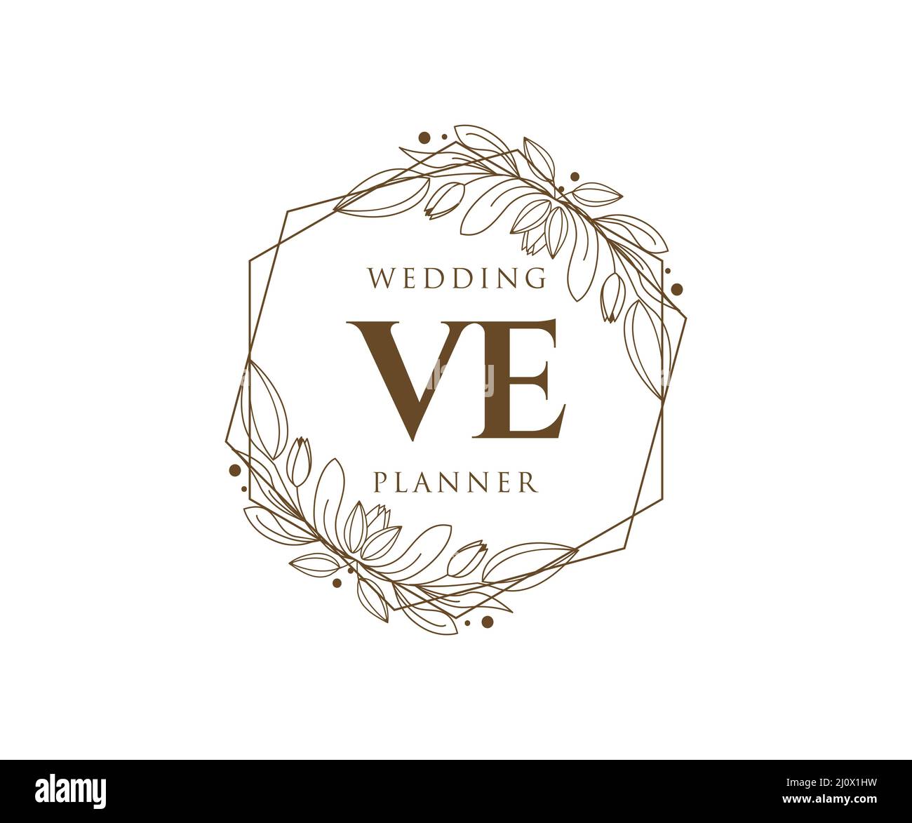 VE Initials letter Wedding monogram logos collection, hand drawn modern ...