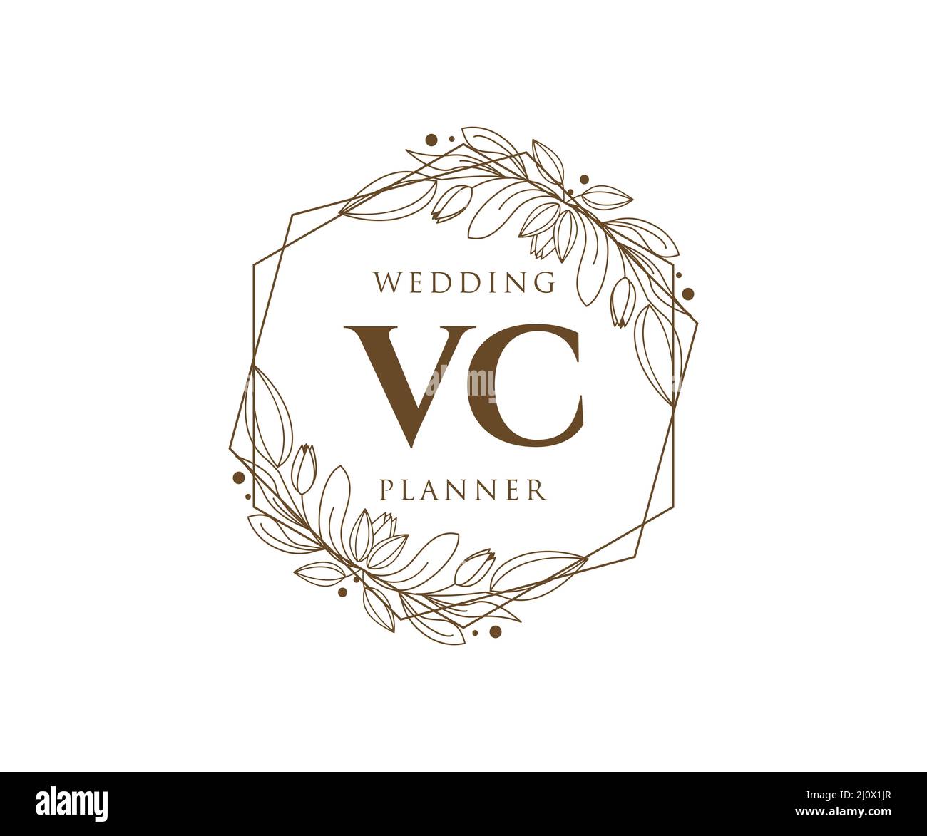 VC Initials letter Wedding monogram logos collection, hand drawn modern ...