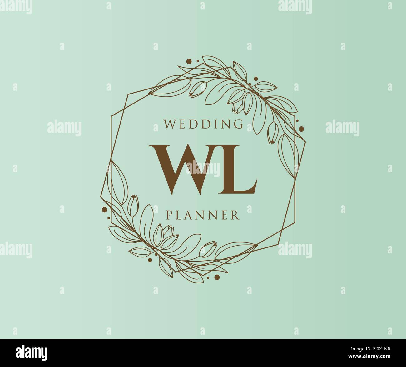 WL Initials letter Wedding monogram logos collection, hand drawn modern ...