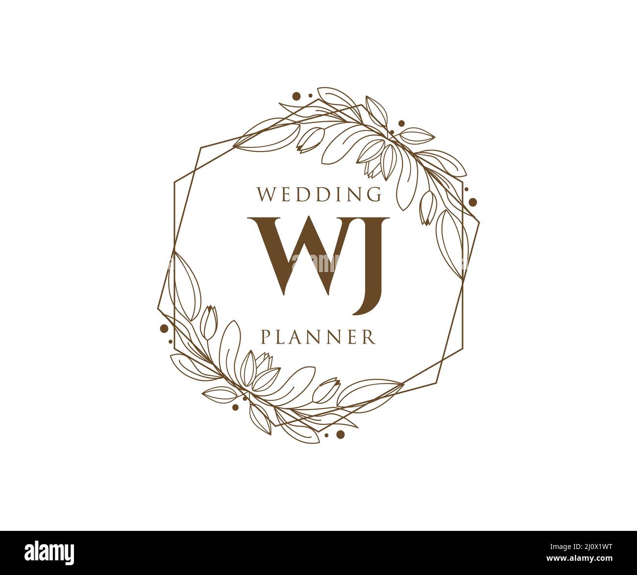 WJ Initials letter Wedding monogram logos collection, hand drawn modern ...