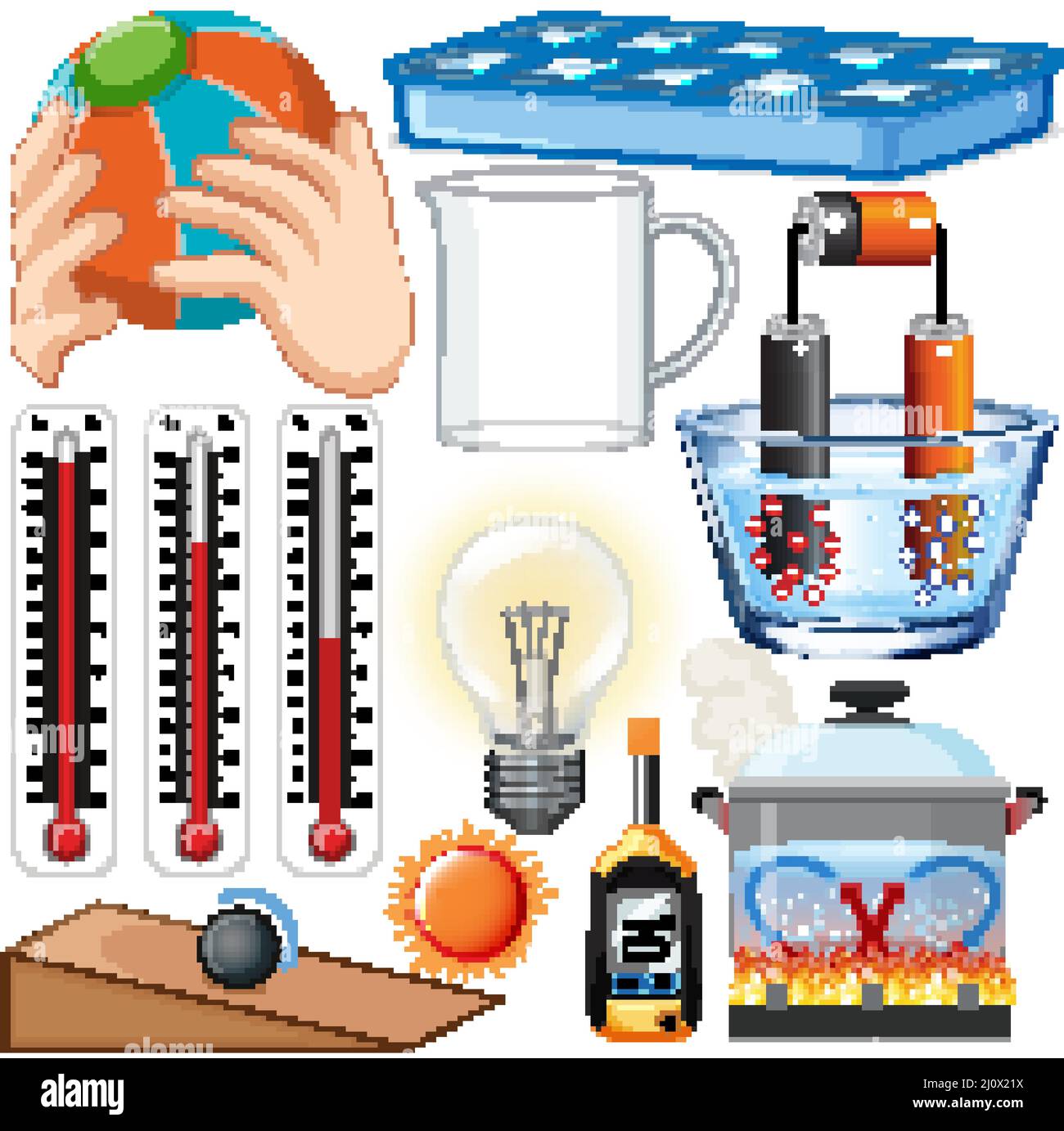 Science equipments on white background illustration Stock Vector Image ...