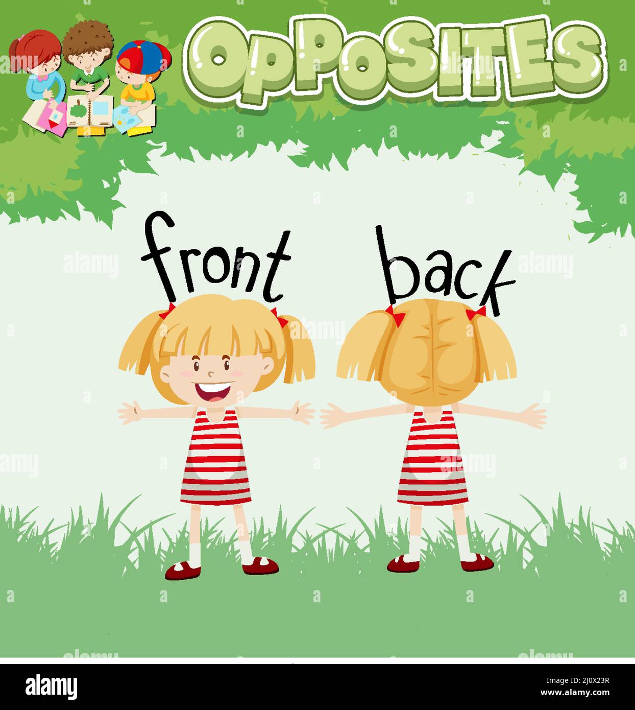 Opposite words for front and back illustration Stock Vector Image & Art ...