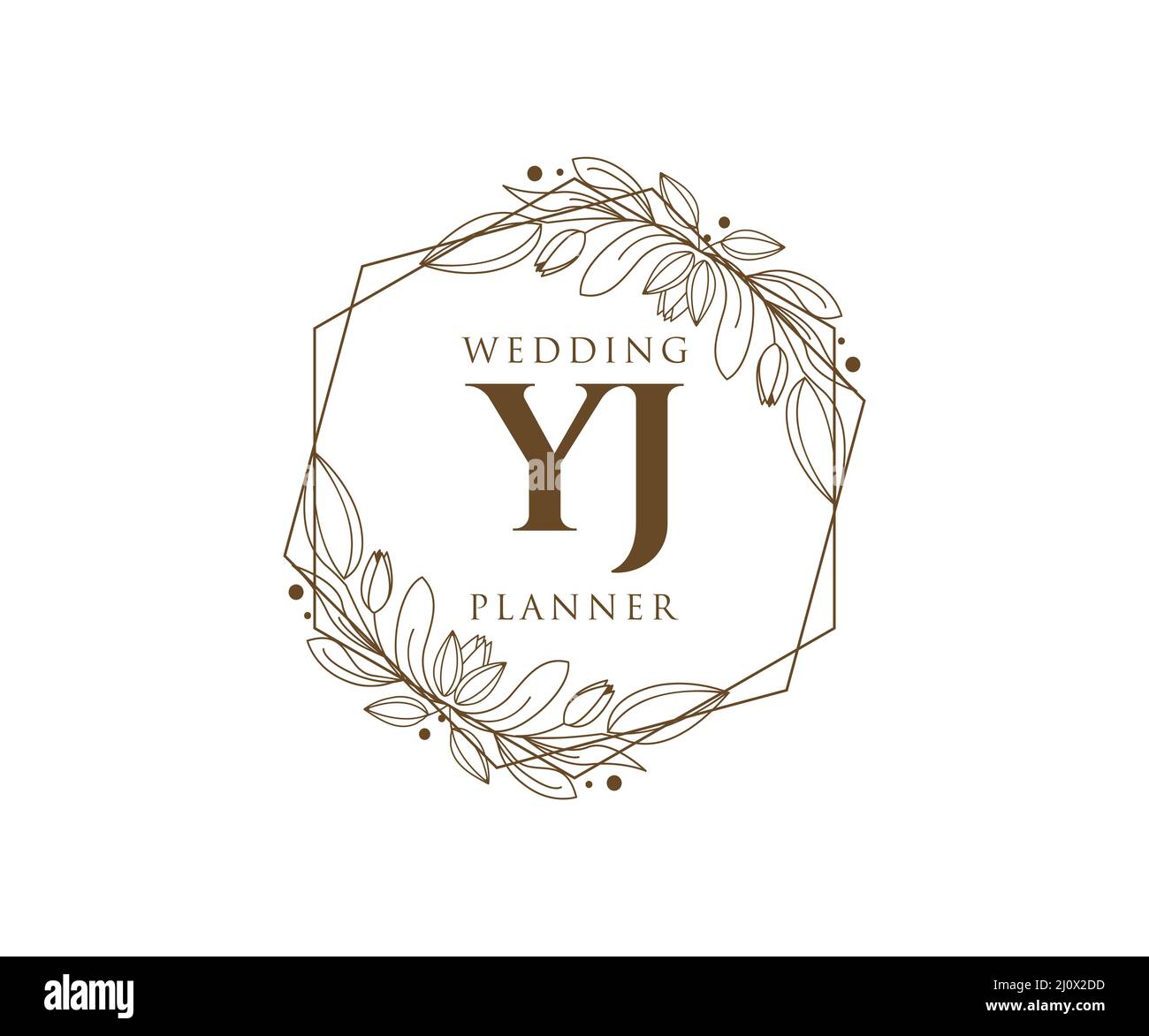 YJ Initials letter Wedding monogram logos collection, hand drawn modern ...