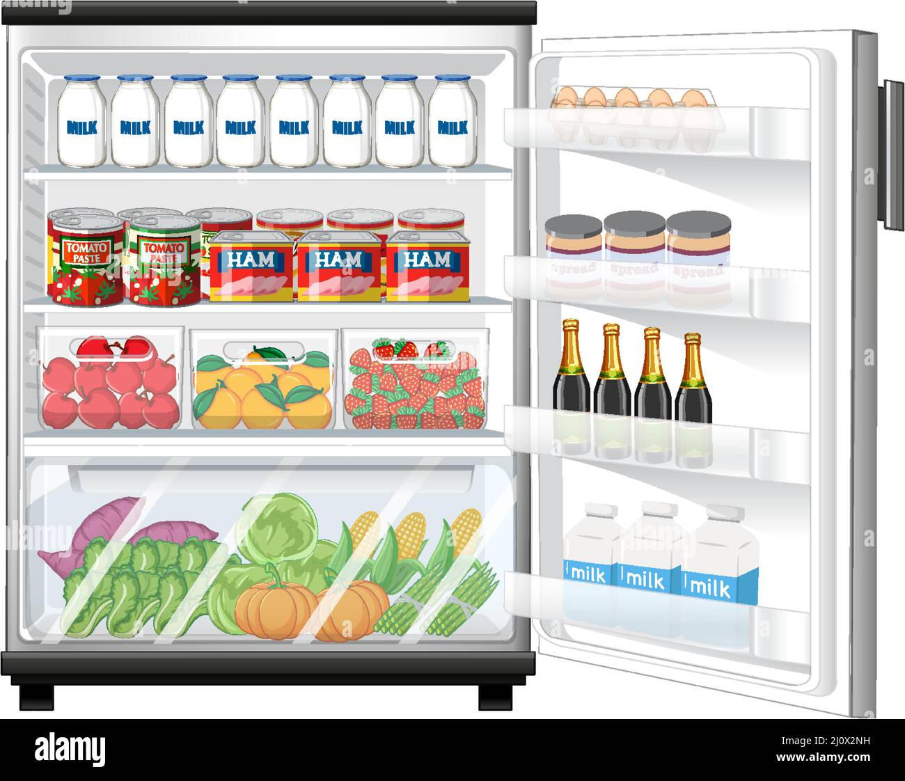 Lots Of Food In Fridge