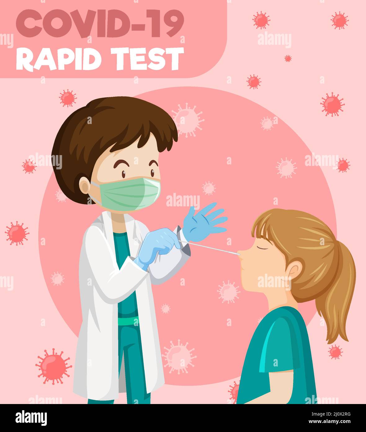 Covid-19 testing with antigent test kit illustration Stock Vector Image ...
