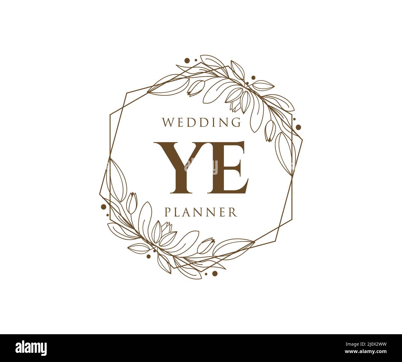 YE Initials letter Wedding monogram logos collection, hand drawn modern ...