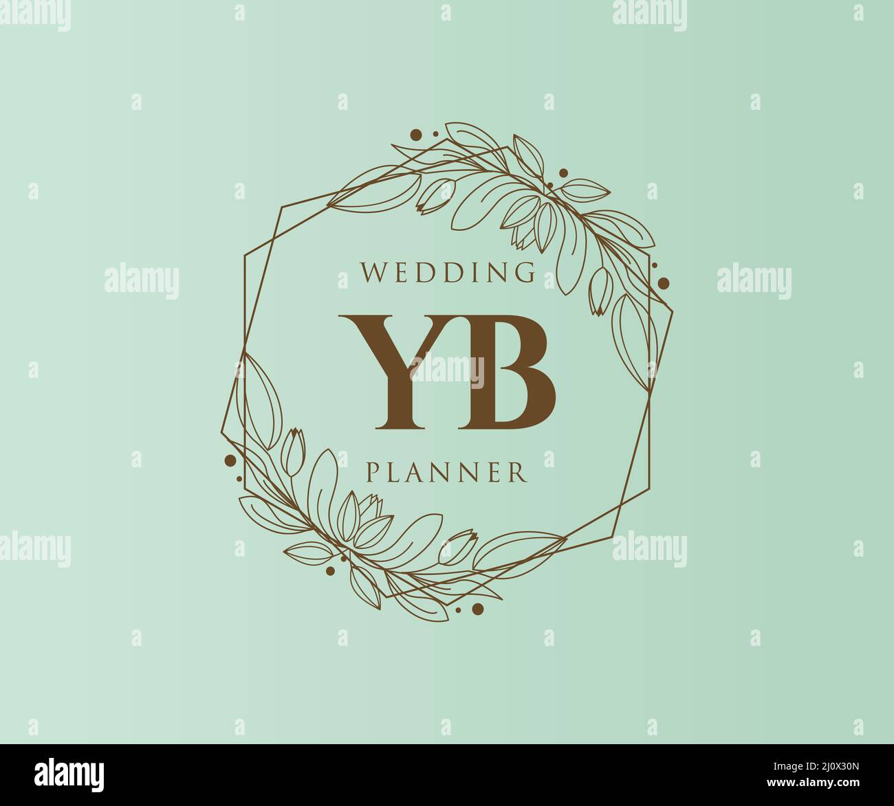 YB Initials letter Wedding monogram logos collection, hand drawn modern ...