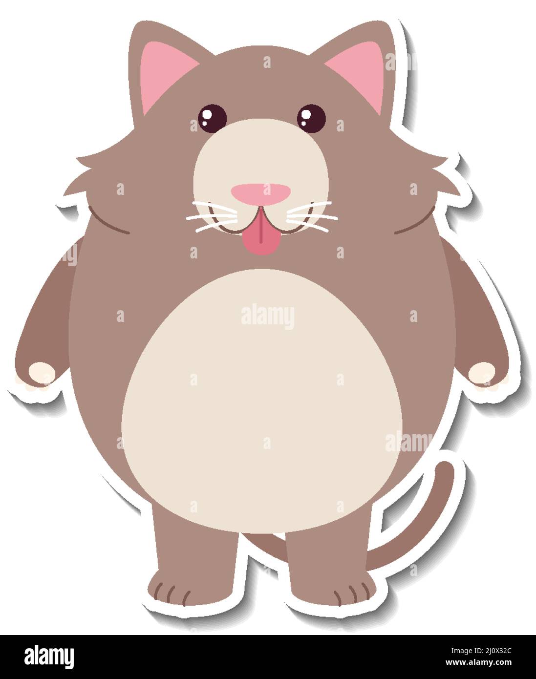 Chubby fox animal cartoon sticker illustration Stock Vector Image & Art ...