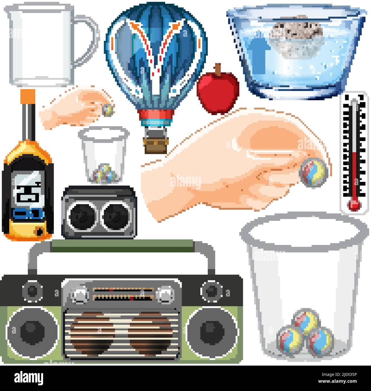 Science equipments on white background illustration Stock Vector Image ...