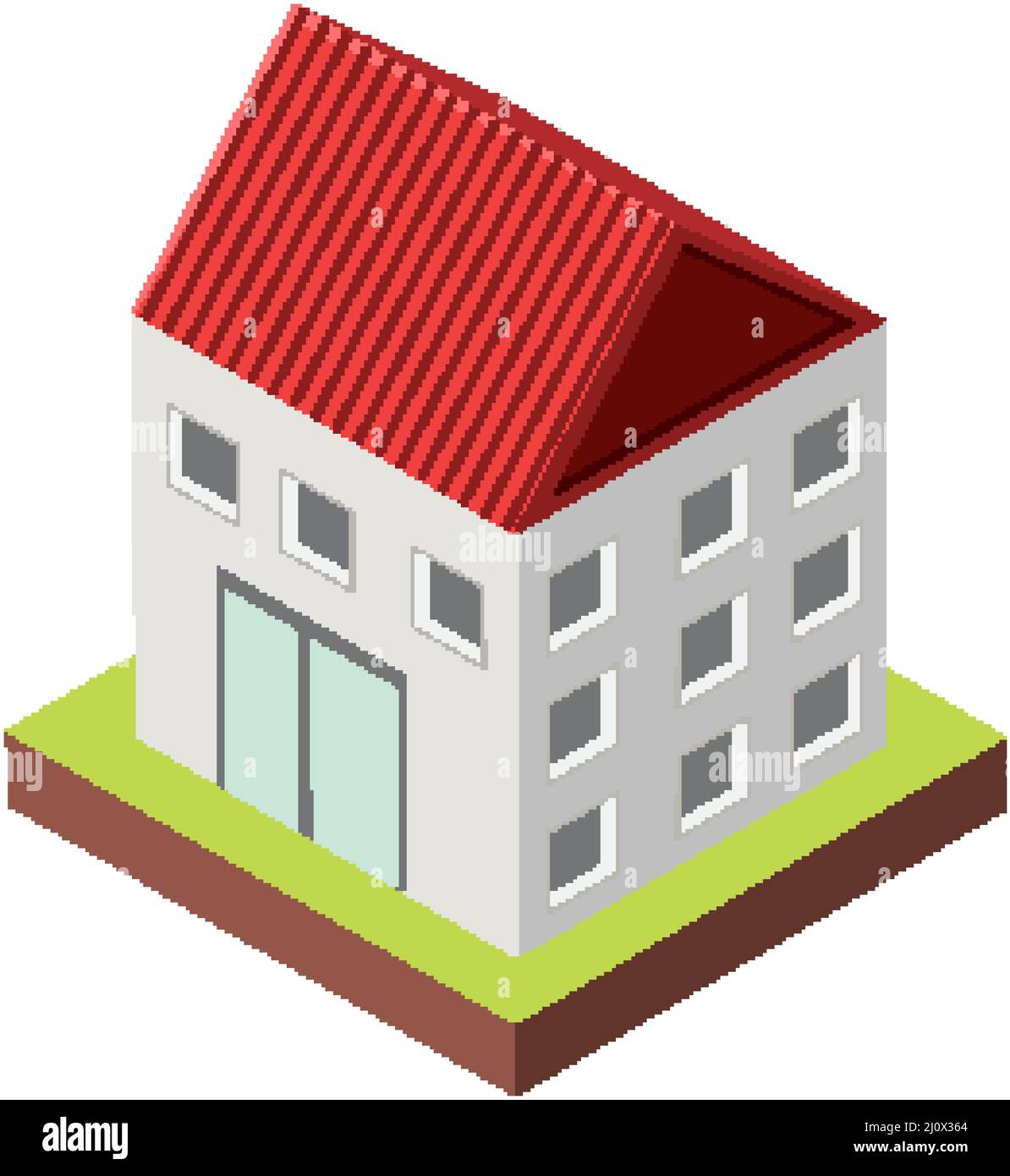 Isometric building on white background illustration Stock Vector Image ...