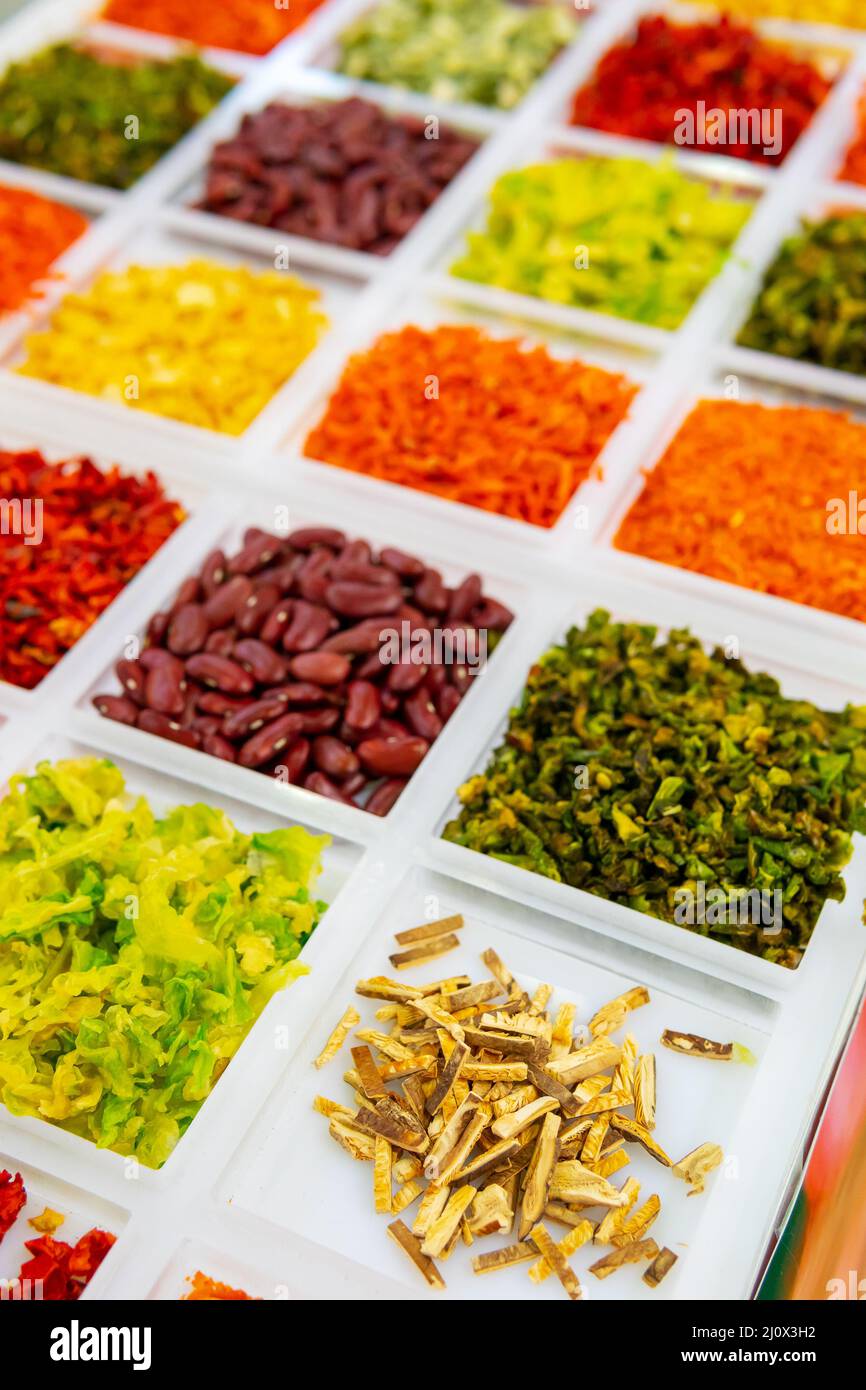 Natural dried seasoning. Spices for cooking are sold in store Stock ...