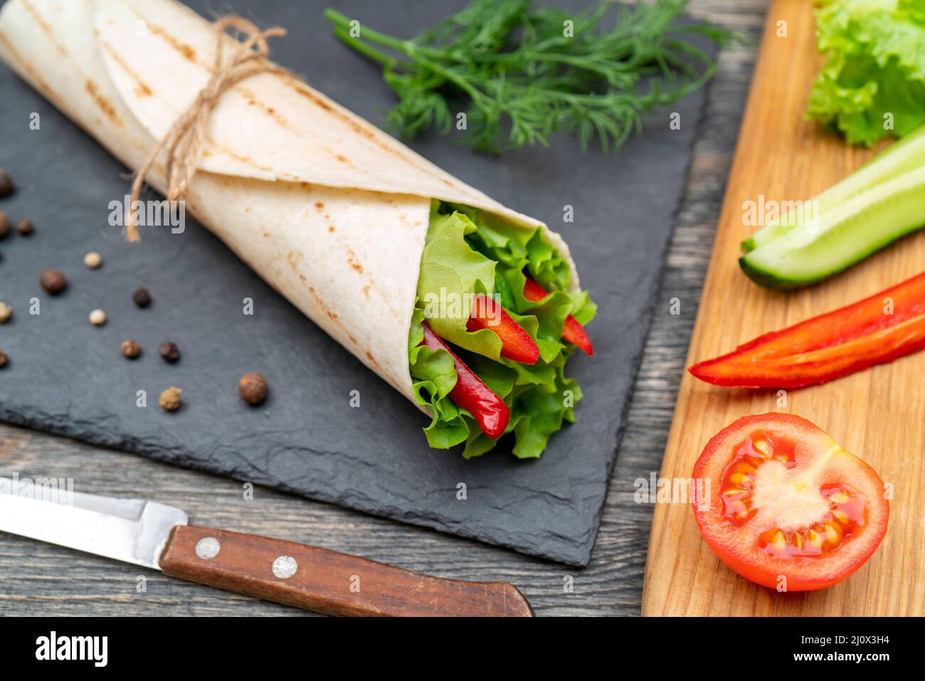Vegetable roll for a healthy lifestyle Stock Photo - Alamy