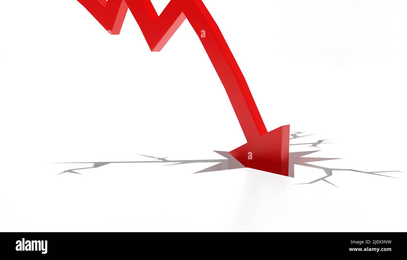 Econimical crisis concept. Spread in the world, economy is down. 3d ...