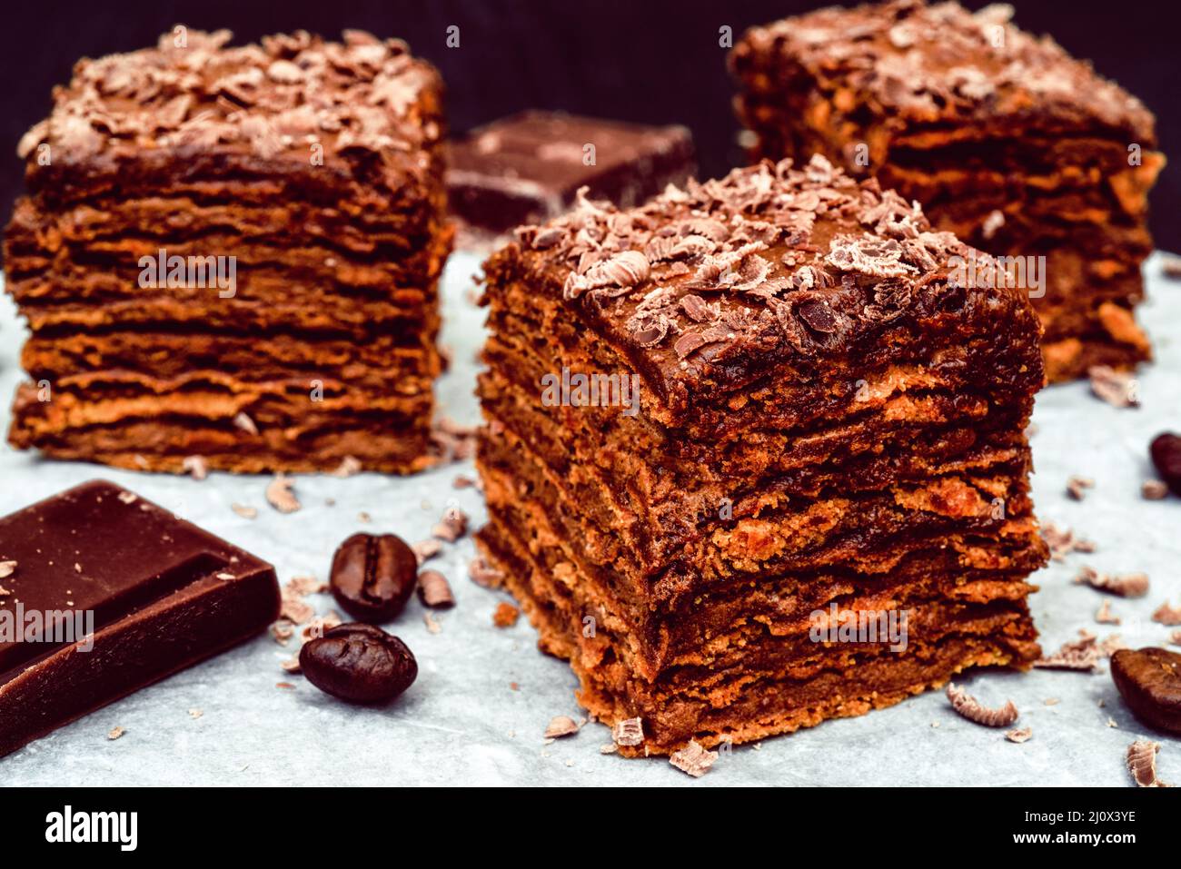 Fresh tasty chocolate cake Stock Photo - Alamy