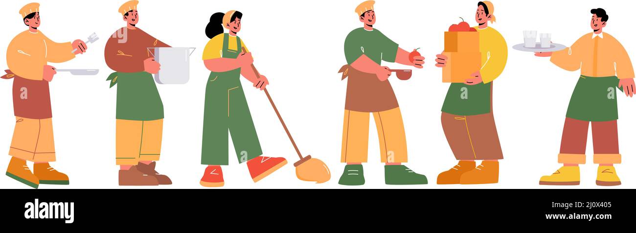 Hospitality and food industry employees, people farmer with harvest in ...