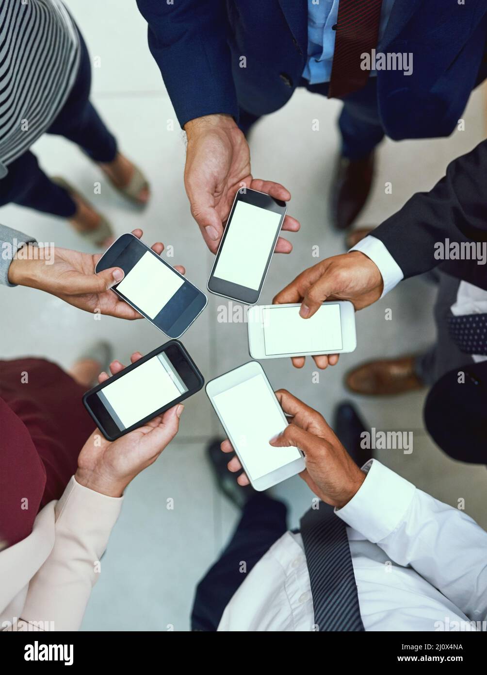 Its one connected workplace. High angle shot of a group of ...