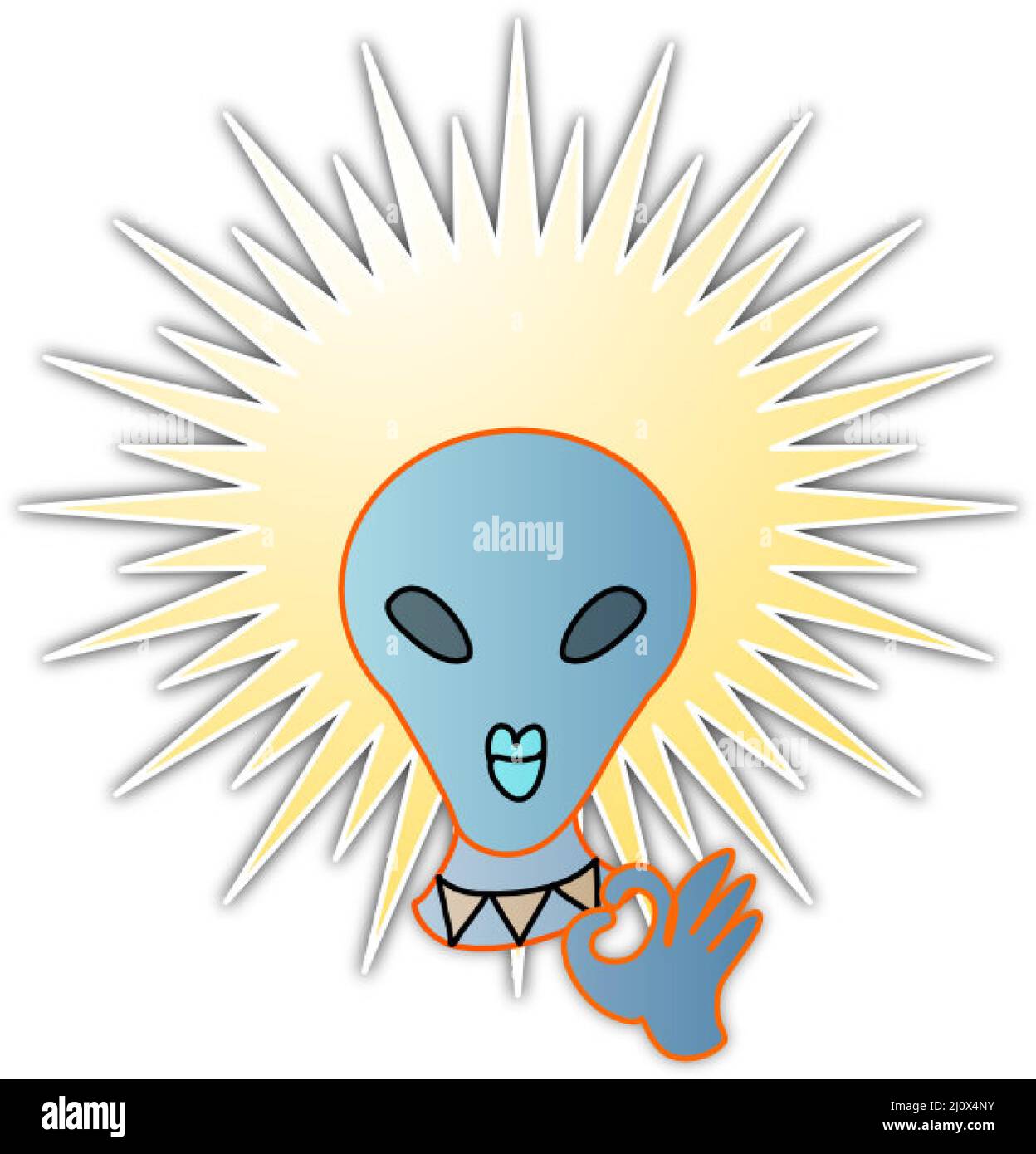 Alien with glowing head Stock Vector Image & Art - Alamy