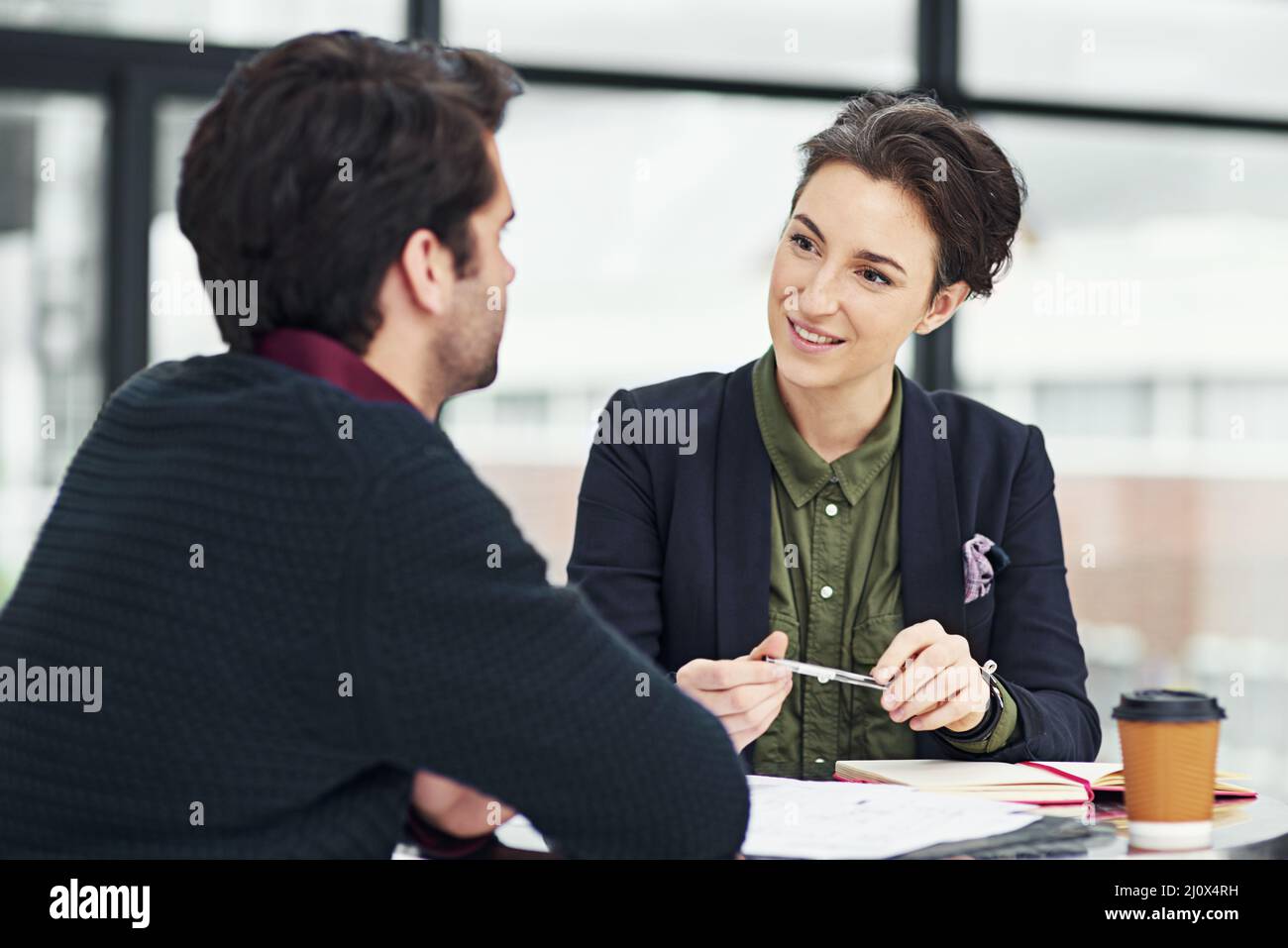 Tell me why you are suited for this position. Cropped shot of a ...