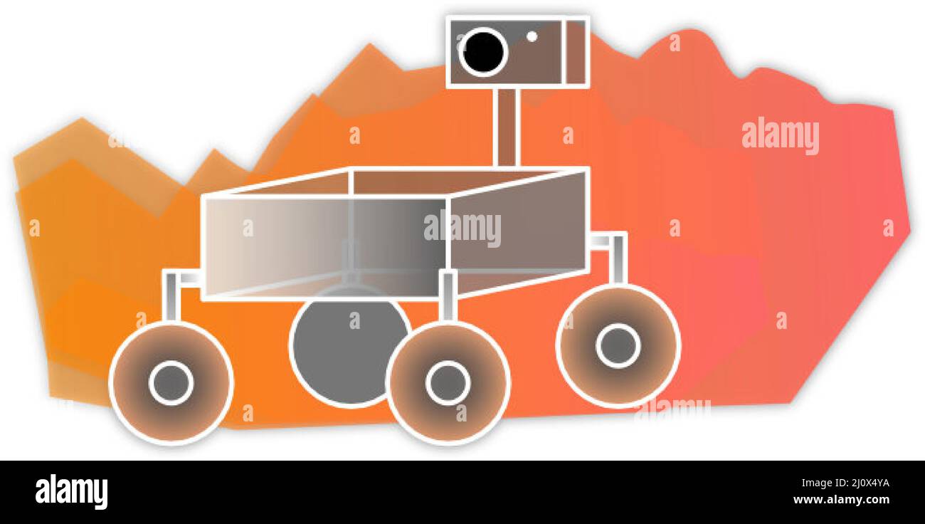 The Mars Exploration Camera Rover is exploring the environment Stock ...