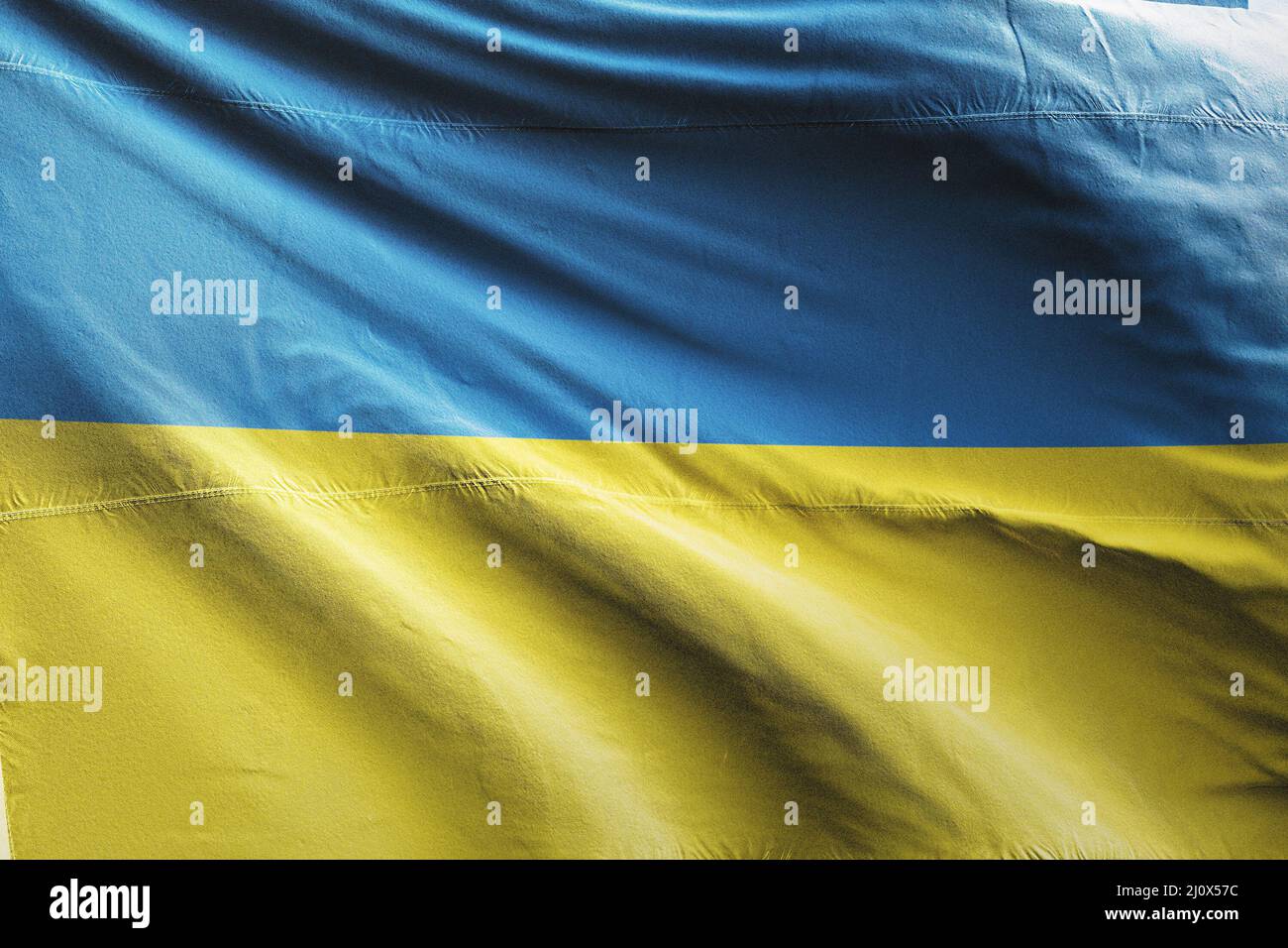 The flag of Ukraine is a banner of two equally sized horizontal bands ...
