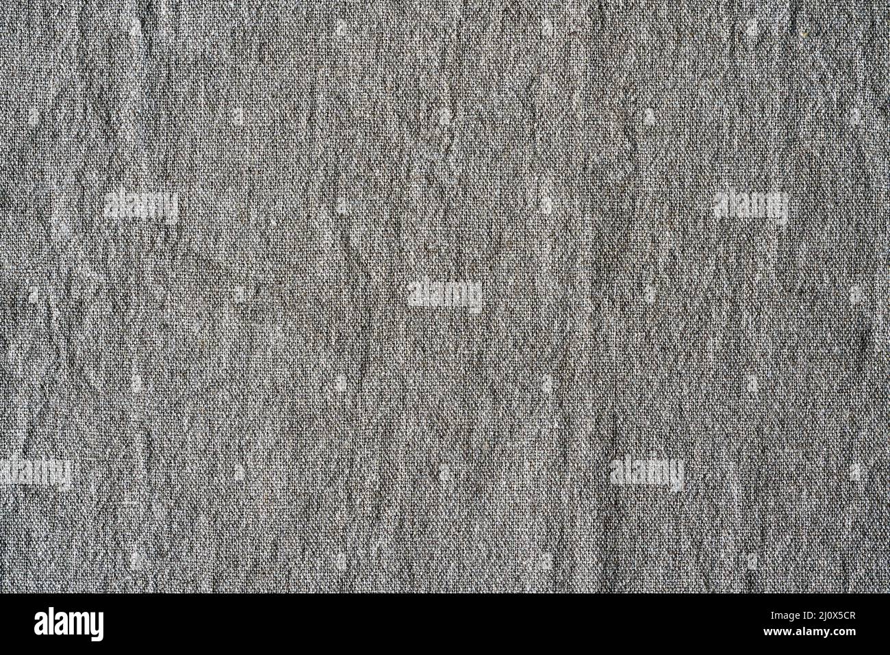 Natural linen texture background. Crumpled fabric of gray color, rough ...