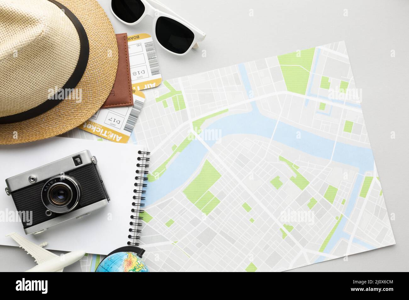 Top view arrangement with frame camera. High quality beautiful photo ...