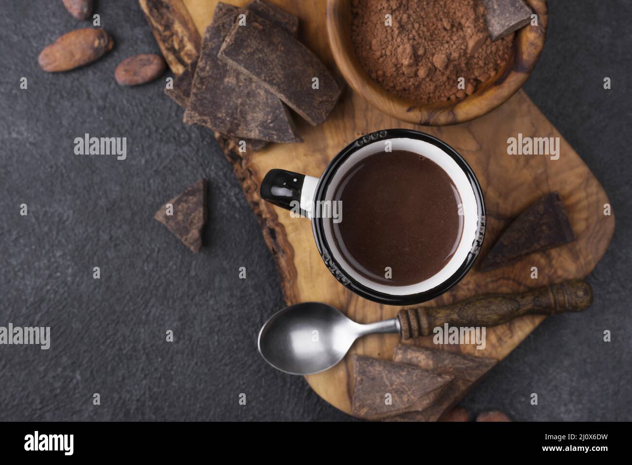 Hot chocolate top view hi-res stock photography and images - Alamy