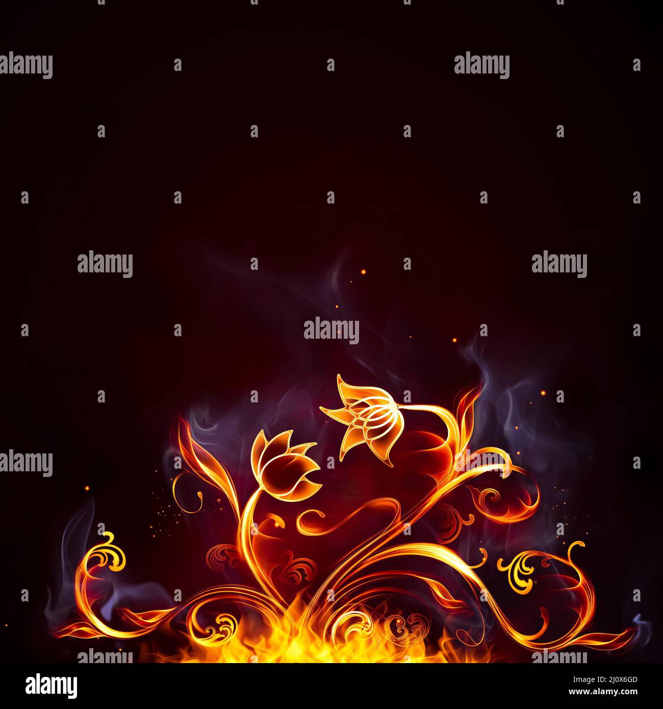 Fire Flowers Background Stock Photo - Alamy