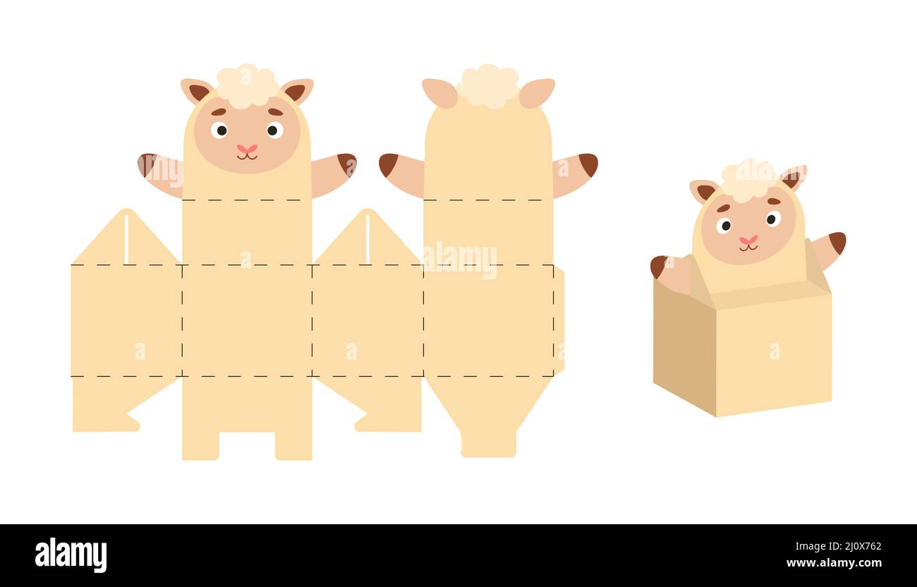 Cute party favor box sheep design for sweets, candies, small presents ...