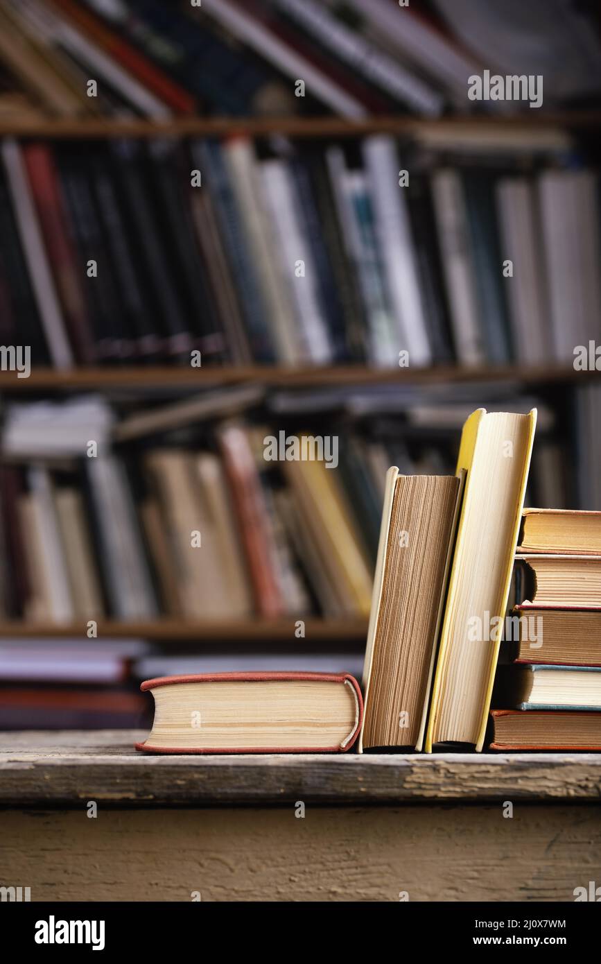 Front view hardback books library. High quality beautiful photo concept ...