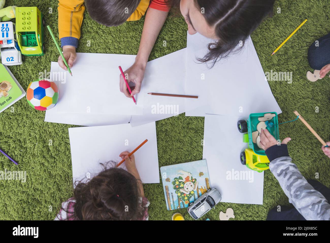 Playing kids coloring sketch hi-res stock photography and images - Alamy