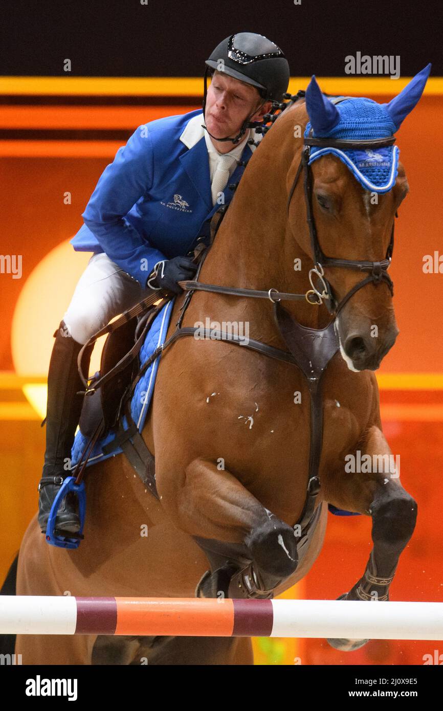 Bart Bles and Kriskras Dv compete during the Saut Hermes at Le Grand ...