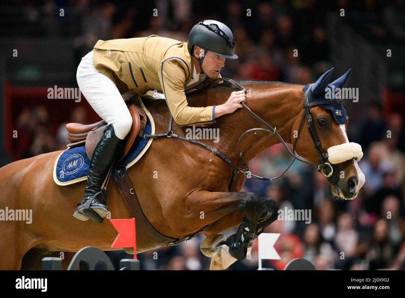 Paris, France. 20th Mar, 2022. Peder Fredricson and Hansson WL compete during the Saut Hermes at ...
