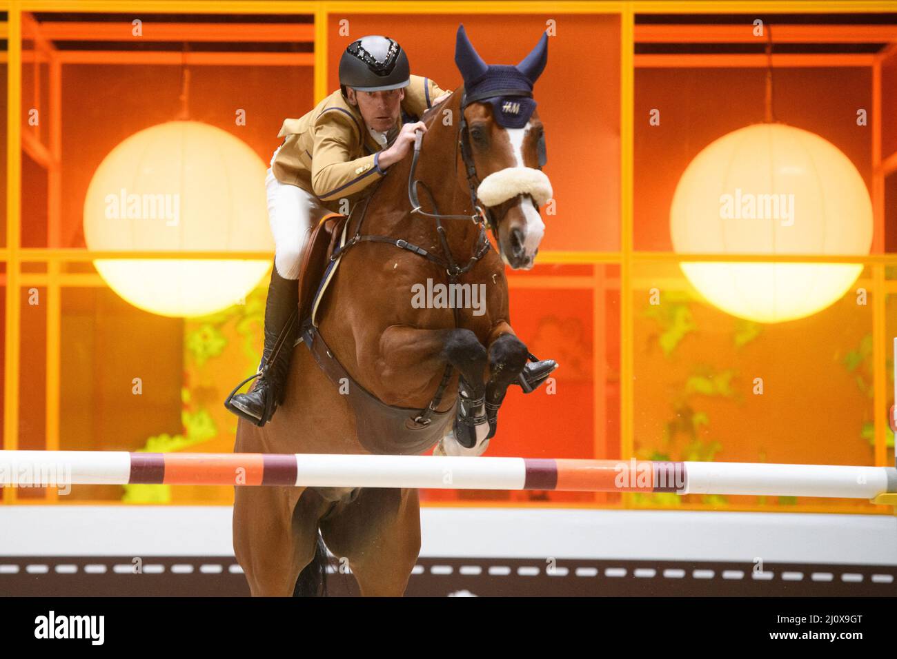 Paris, France. 20th Mar, 2022. Peder Fredricson and Hansson WL compete during the Saut Hermes at ...