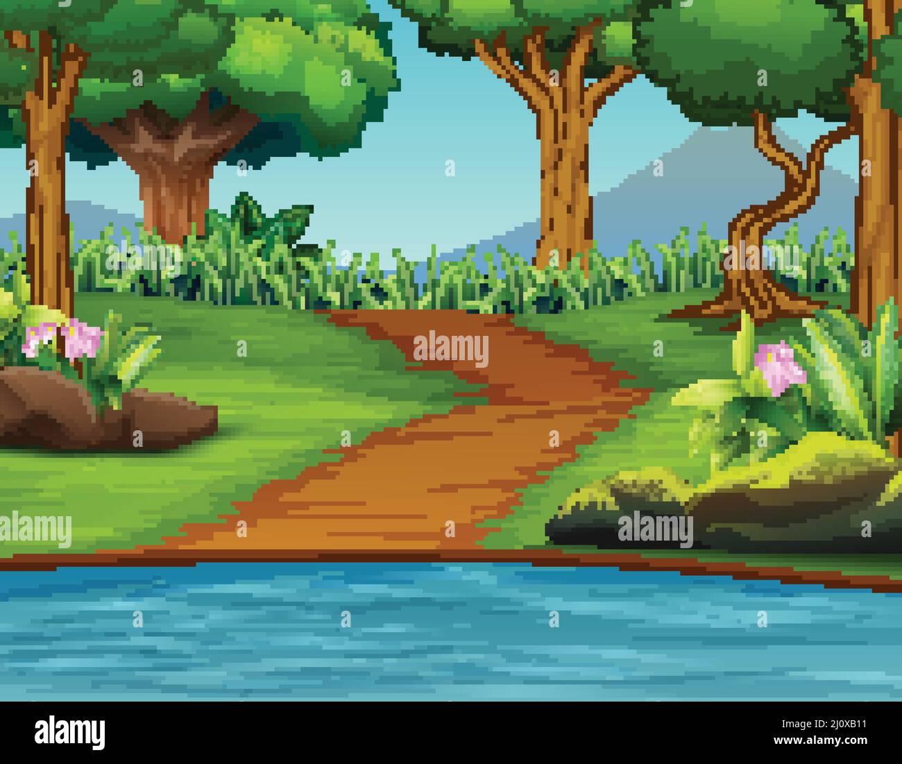 Background lake lakeside Stock Vector Images - Alamy