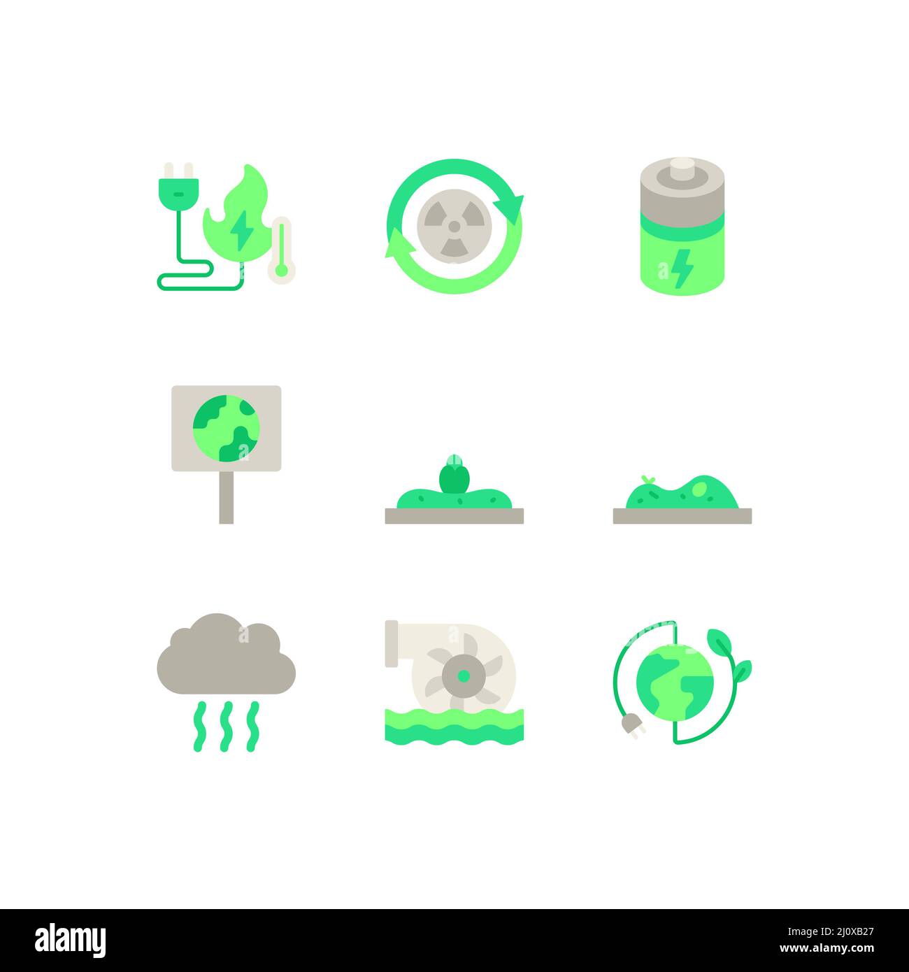eco friendly green energy vector icon series Stock Photo - Alamy
