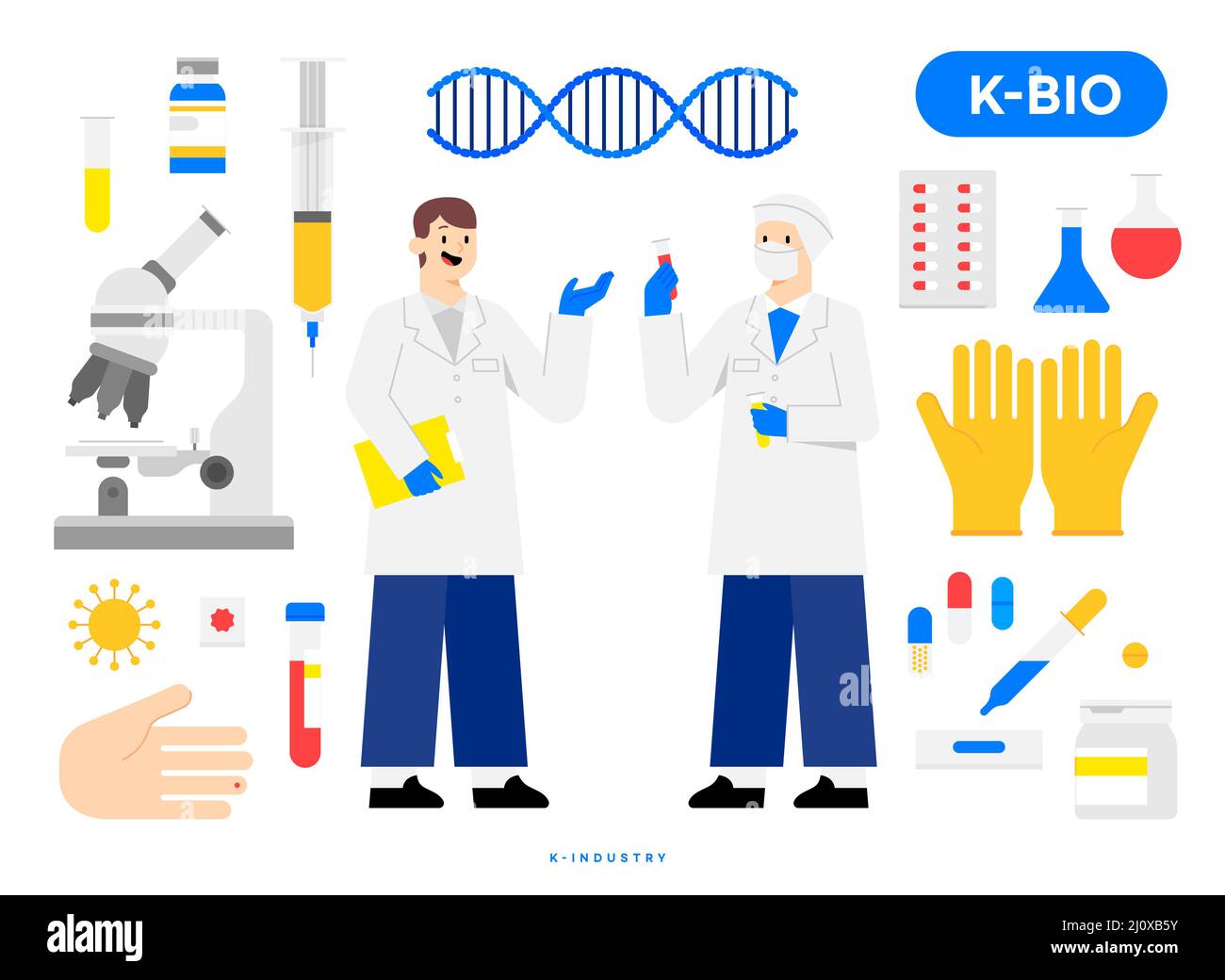 south korea leading industry, biotechnology stickers and drawings Stock ...
