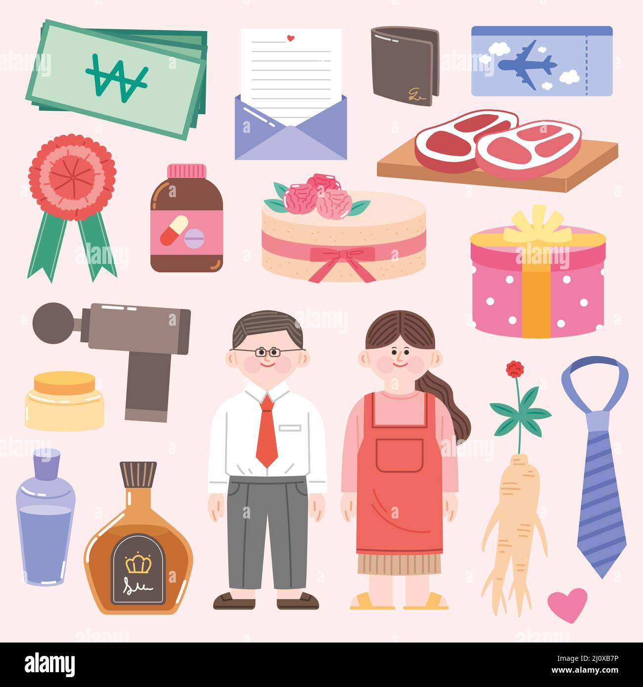 sticker pack of parents and objects suitable as gifts for mother and ...