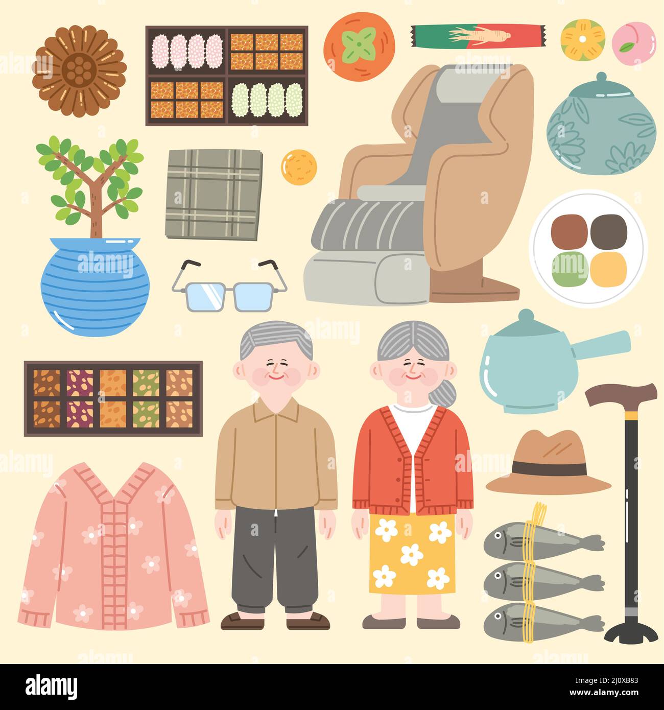 sticker pack of parents and objects suitable as gifts for mother and ...