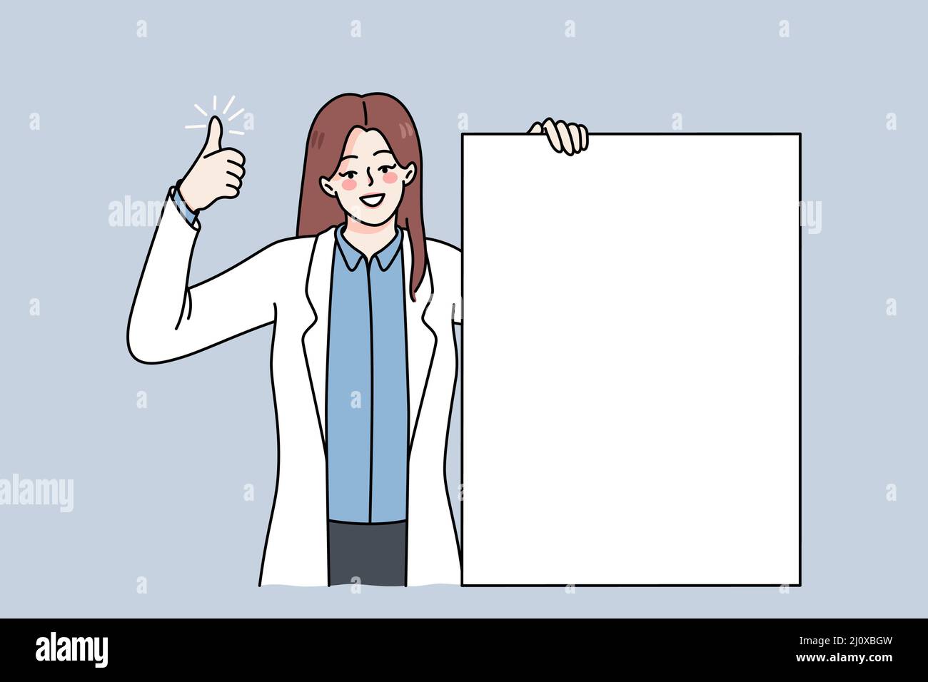 Happy woman hold blank Stock Vector Images - Alamy