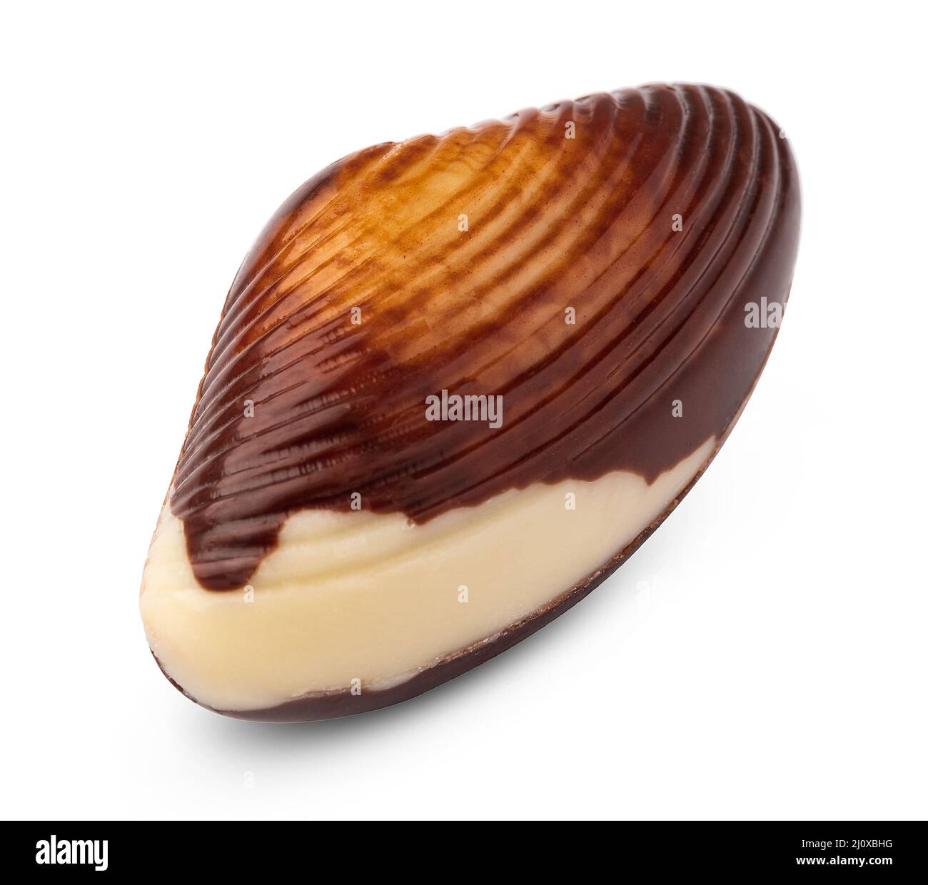 Chocolate sweets shaped as seashells isolated on white background Stock ...
